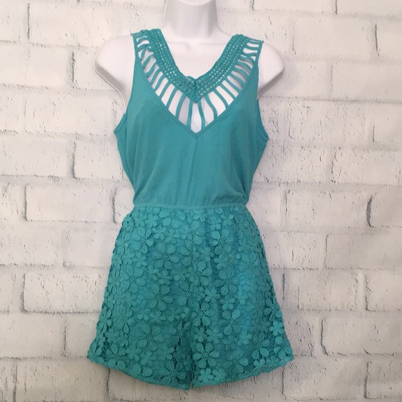 Naked Zebra | Pants & Jumpsuits | Nwt Turquoise Romper | Poshmark